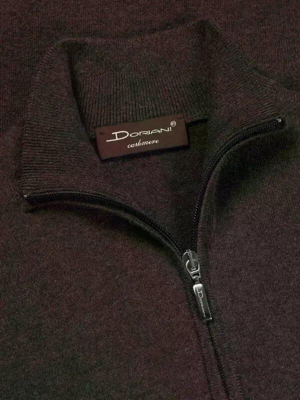 DORIANI CASHMERE Quarter-zip Knitted Sweater