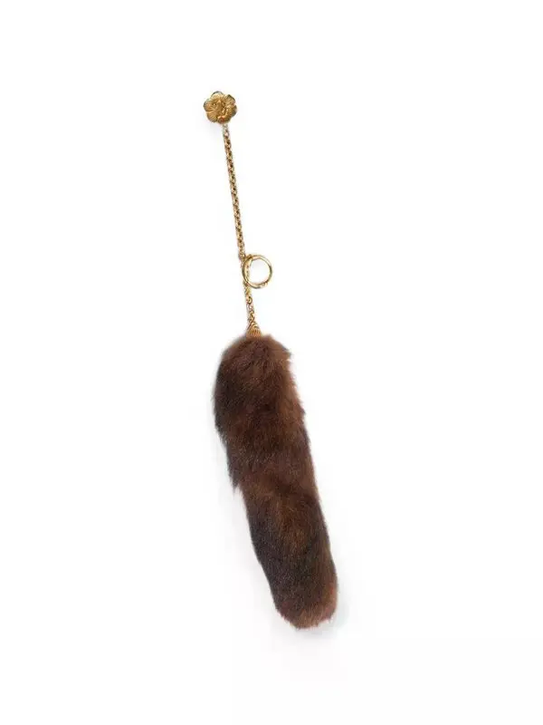 Chloé Shearling Logo-plaque Charm - Brown