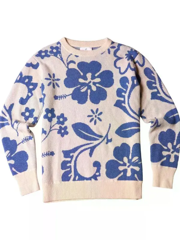 HARDEN Hibiscus Intarsia-knit Sweater