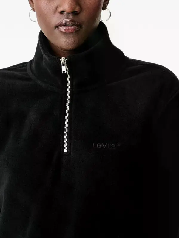 LEVI'S Logo-embroidered Quarter-zip Sweater