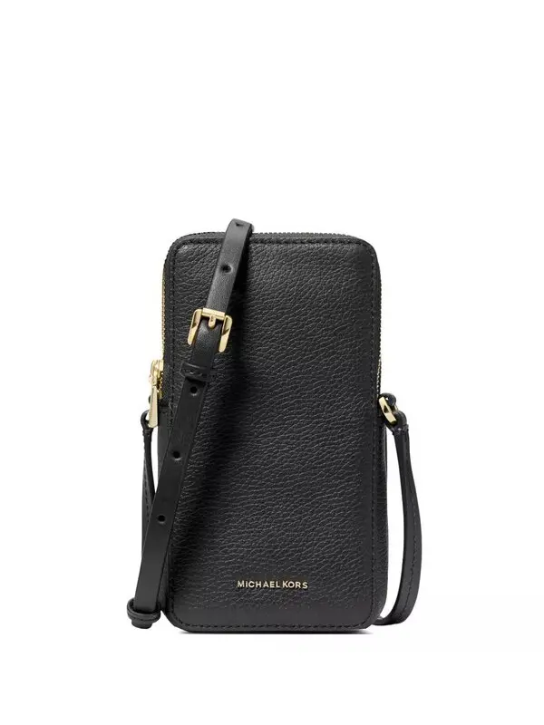 Michael Kors Jet Set Small Pebbled Leather Smartphone Crossbody Bag - Black