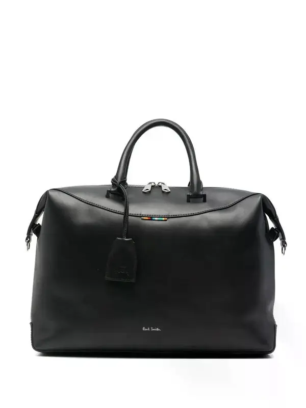Paul Smith Signature-stripe Leather Briefcase - Black