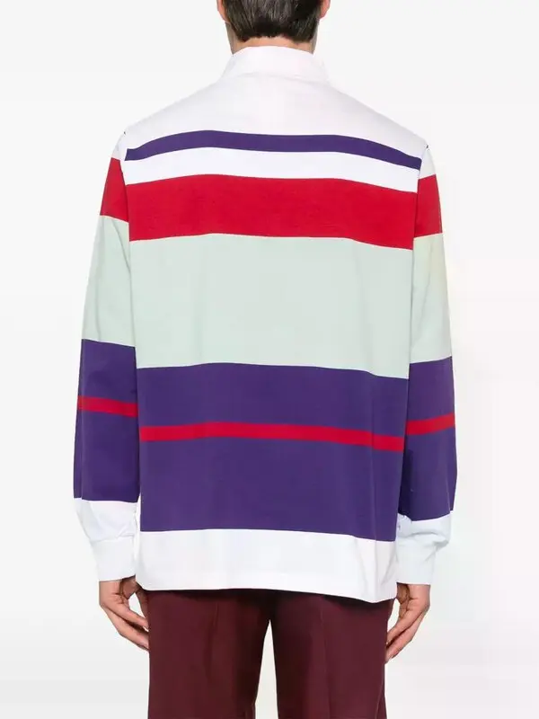 Drole De Monsieur Logo-embroidered Striped Polo Shirt