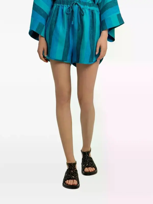 Greek Archaic Kori Striped Drawstring Shorts