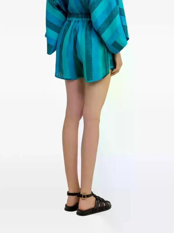 Greek Archaic Kori Striped Drawstring Shorts