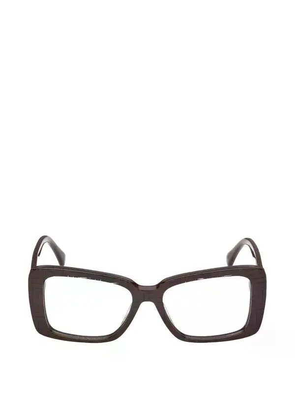 Max Mara Rectangle-frame Clip-on Glasses - Brown