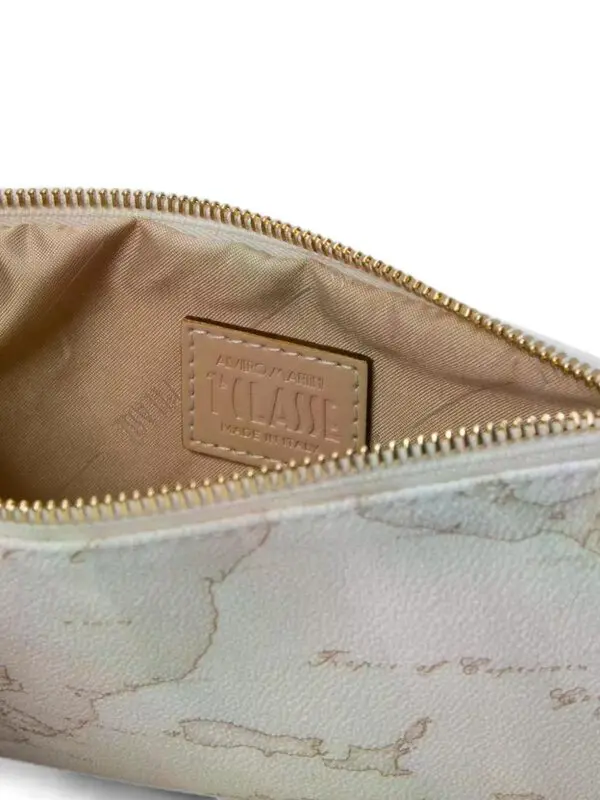 ALVIERO MARTINI 1° CLASSE Medium Geo White World Map Clutch Bag