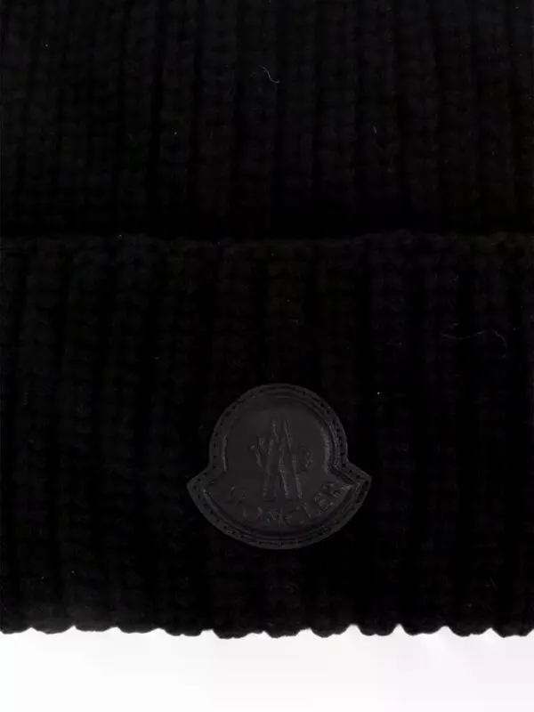 Moncler Ribbed-knit Logo-patch Beanie Hat