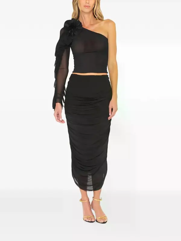 JBQ Donna Ruched Midi Skirt