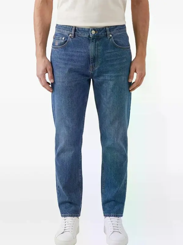Brunello Cucinelli Logo-patch Straight-leg Jeans