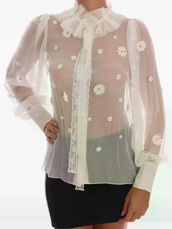 Dolce & Gabbana Daisy-appliqué Blouse