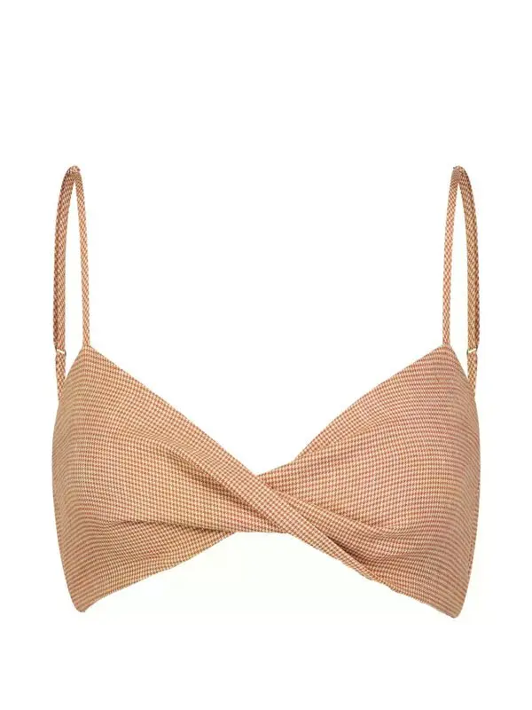 Matthew Bruch Twist Bandeau Crop Top