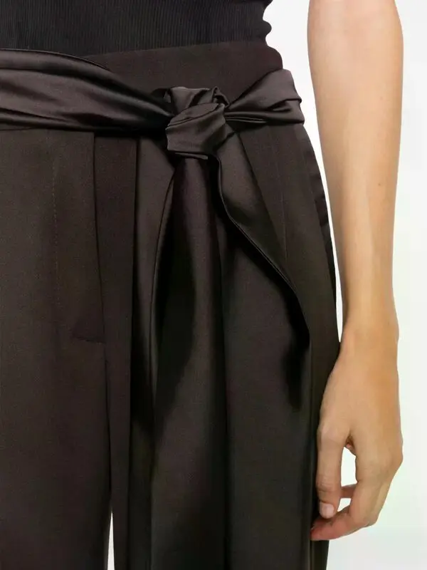 Imperial Fringe-trim Belted Trousers - Brown