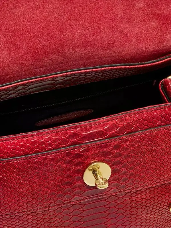 Mulberry Mini Alexa Snake-print Leather Tote Bag - Red