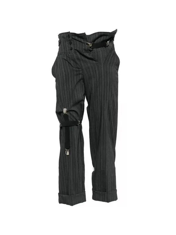 Dolce & Gabbana 2000s Pinstripe Buckled Trousers