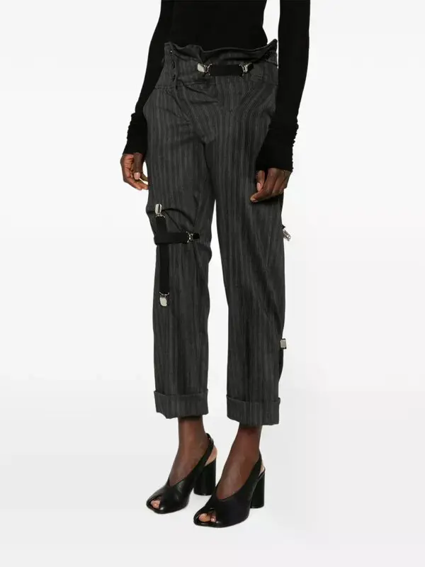 Dolce & Gabbana 2000s Pinstripe Buckled Trousers