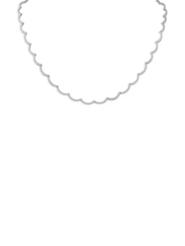 LB EXCLUSIVE Diamond Scalloped Necklace - Silver