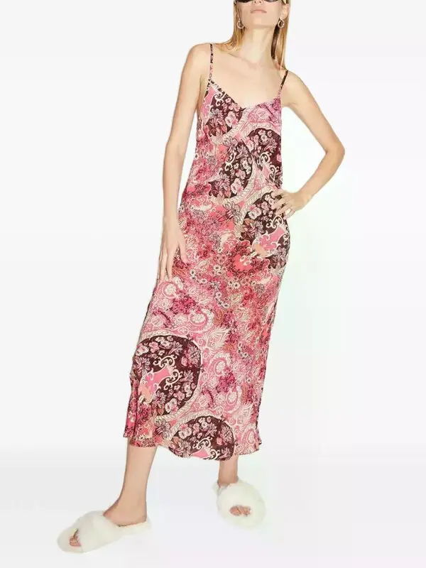 MARIA CHER Besalu Isabel Floral-print Midi Dress - Pink