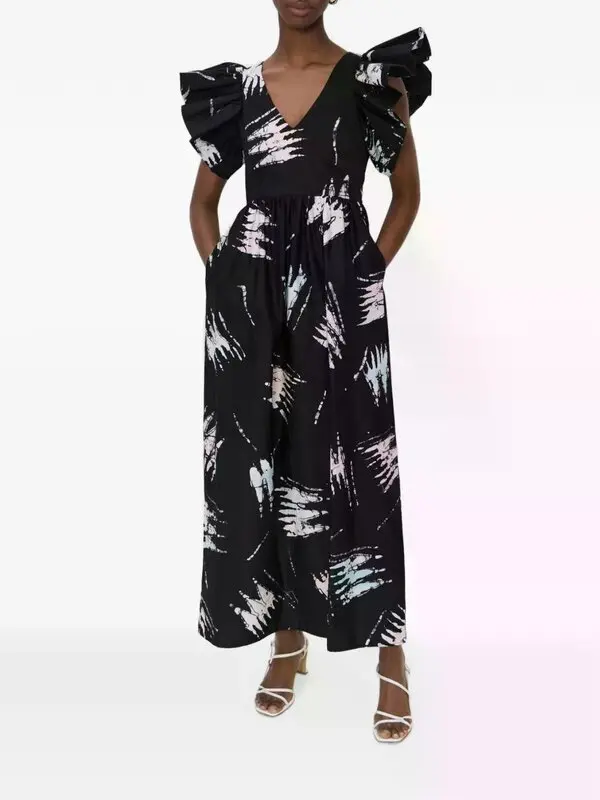 BUSAYO NYC Feola Ruffled Dress - Black