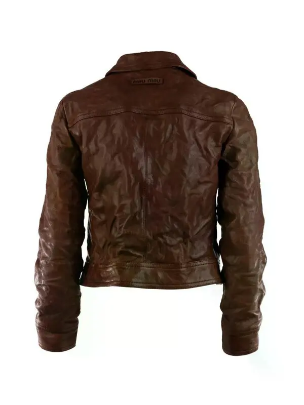 Miu Miu Crinkled Leather Jacket