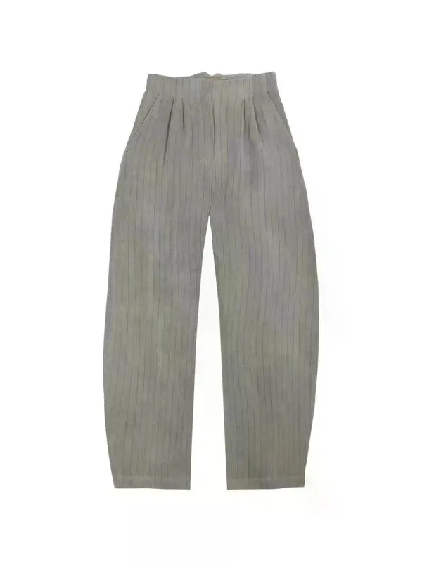 CORTANA Lupe Striped Linen Trousers - Blue