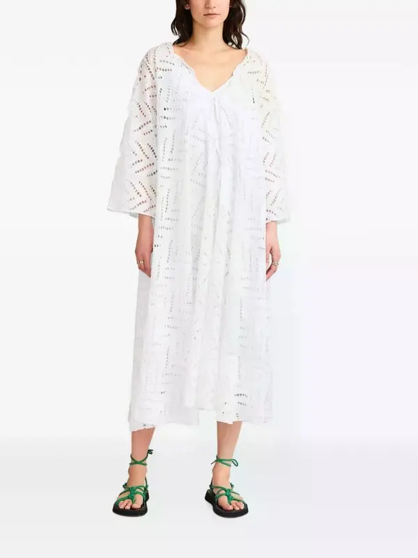 Merlette Myrtle Eyelet-embroidered Midi Dress