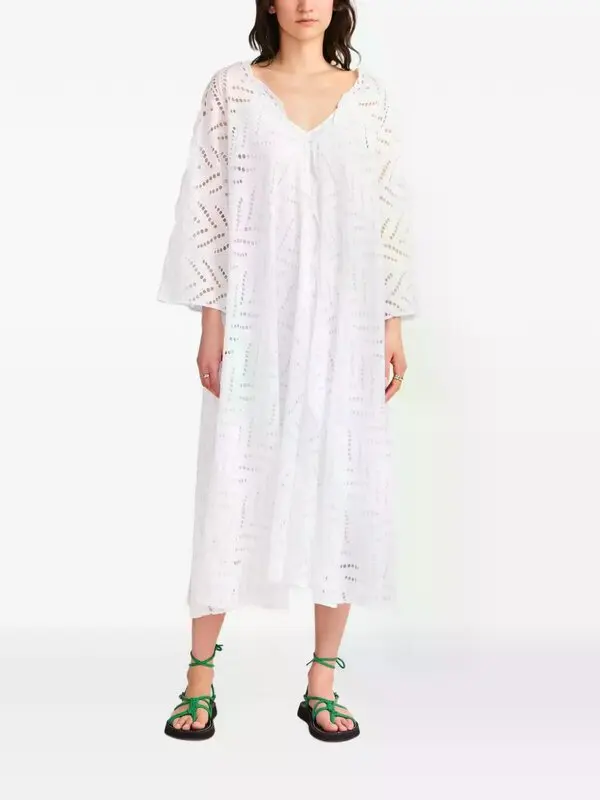 Merlette Myrtle Eyelet-embroidered Midi Dress - White