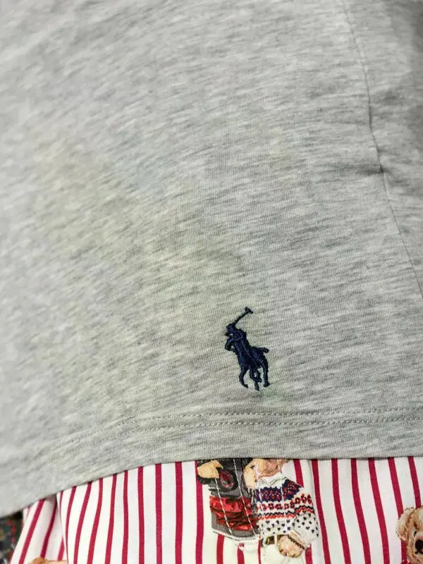 Polo Ralph Lauren Logo-embroidered Long-sleeve Pyjama Top - Grey