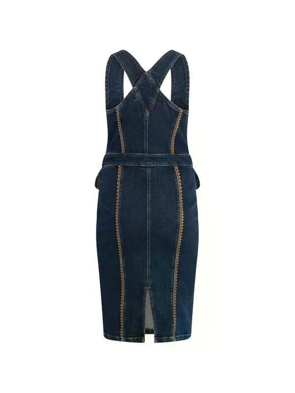 Moschino Contrast-stitch Denim Midi Dress