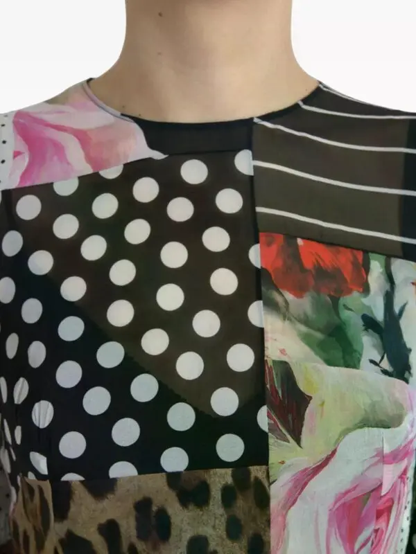 Dolce & Gabbana Patchwork-design Floral-print Midi Dress