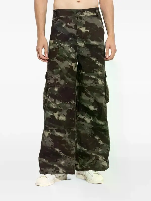 Adidas Camo Camouflage-print Wide-leg Trousers - Brown