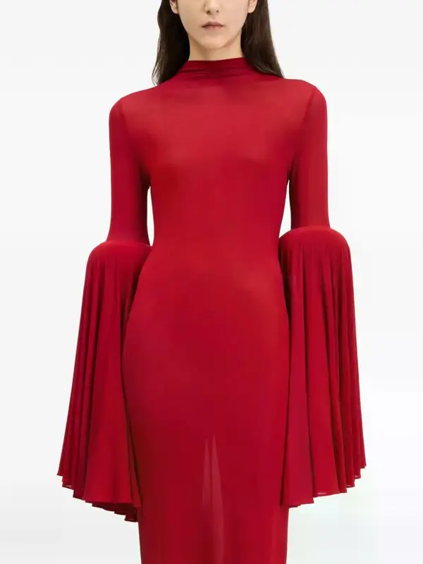 JEAN PAUL GAULTIER Pleated-sleeve Long Dress