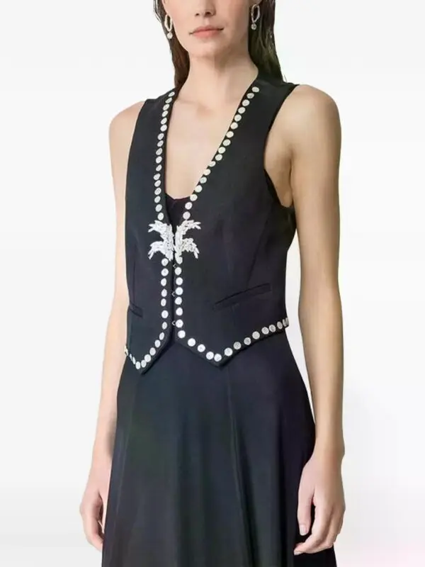 FORTE_FORTE Pearl-embroidered Crystal-embellished Waistcoat