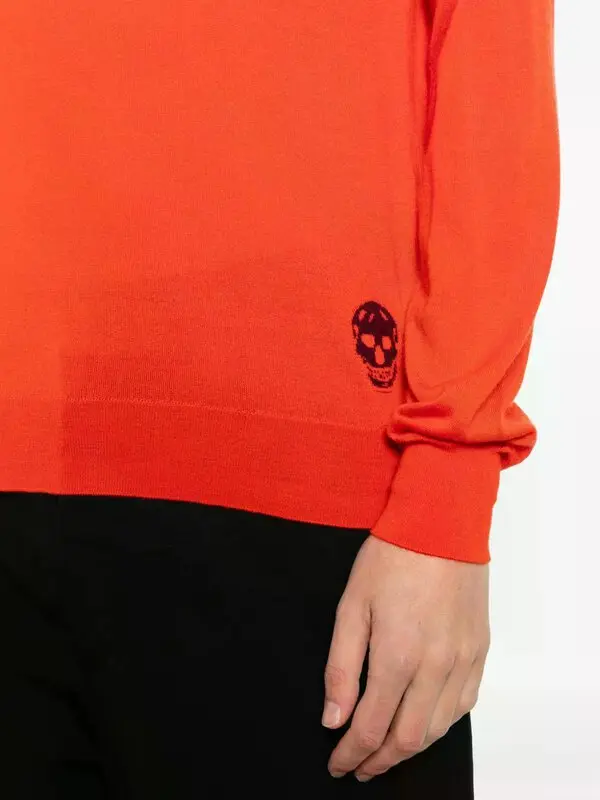 Alexander McQueen Skull Shawl-collar Cashmere Sweater