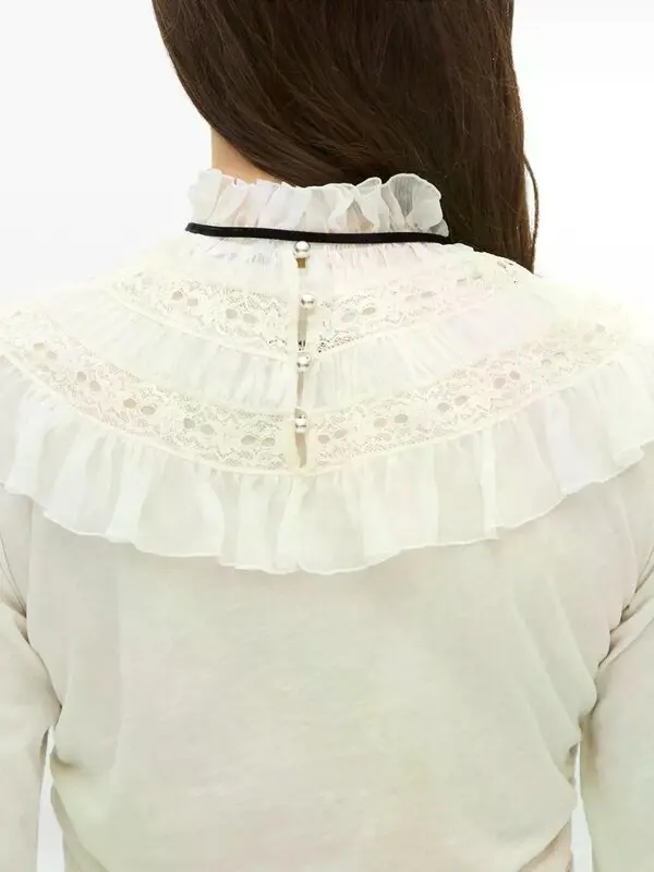 ANN DEMEULEMEESTER Ruffled Lace-trim Collar