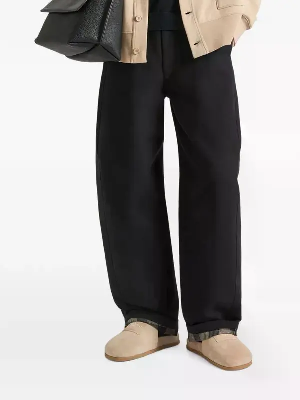 Givenchy Couture Seam Pants In Flannel With Checked Reverse