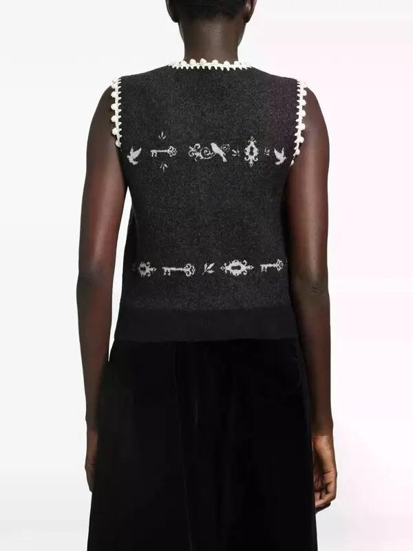 RENLI SU Angel Scalloped-trim Vest
