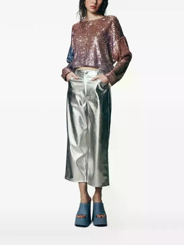 IN THE MOOD FOR LOVE Coco Sunset Sequin-embellished Top - Brown