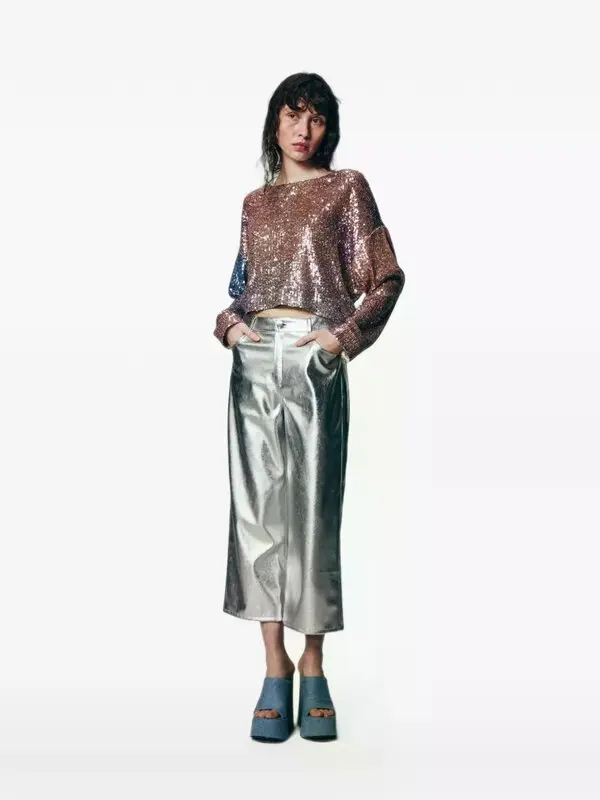 IN THE MOOD FOR LOVE Coco Sunset Sequin-embellished Top