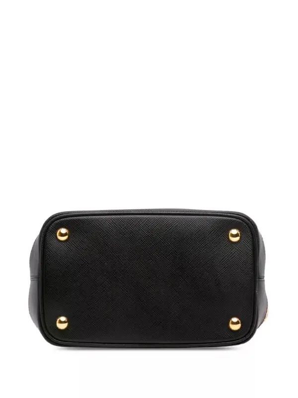 Prada 2019-2026 Medium Saffiano Trimmed Paglia Panier Bag Satchel