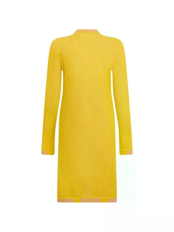Moschino Logo-trim Open-knit Coat
