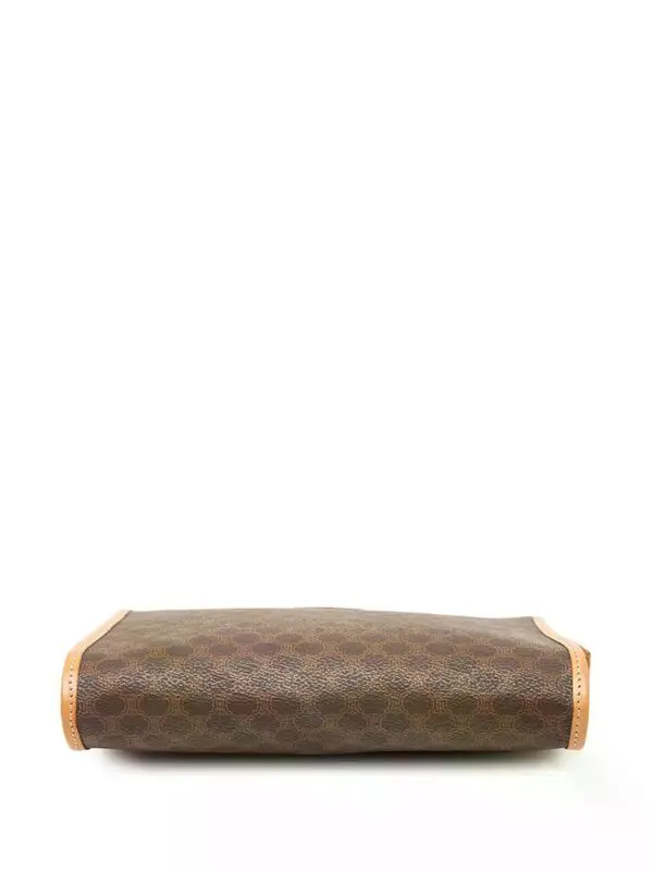 Celine 20th Century Macadam Coated Canvas Clutch Bag - Brown
