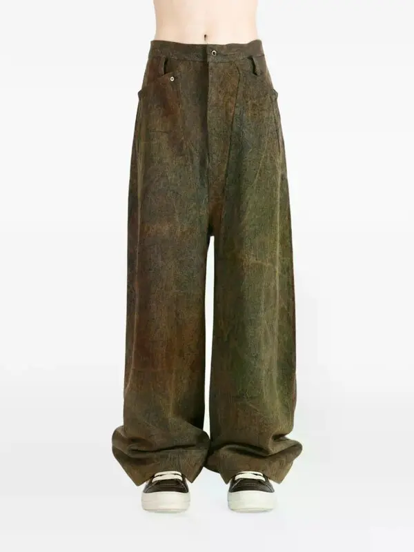YEHUAFAN Distressed Wide-leg Trousers