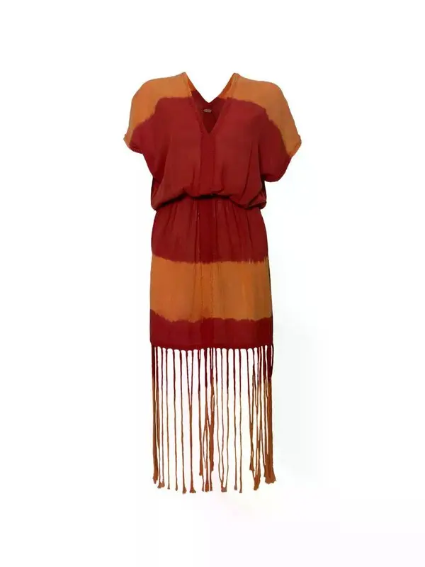 Caravana Kaxlan Fringe-trim Mini Dress - Red