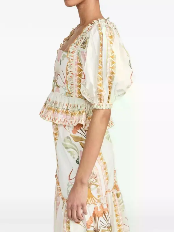 Lug Von Siga Daphne Ruffled Peplum Top