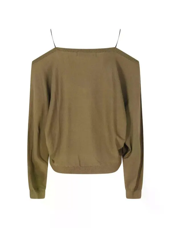 IRO PARIS Ivoire Lace-trim Cold-shoulder Sweater