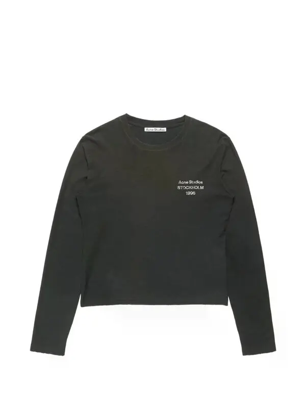 Acne Studios Logo-print Long-sleeve T-shirt - Black
