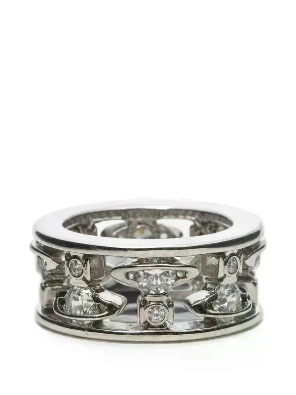 VIVIENNE WESTWOOD Orb-detail Crystal-embellished Ring - Silver