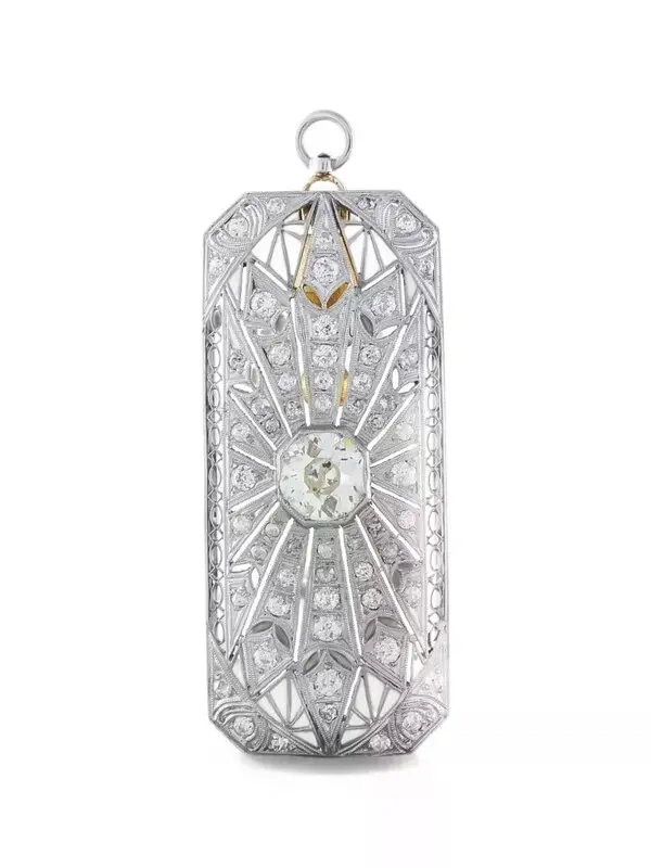 LB EXCLUSIVE Art Deco Diamond Brooch - Silver