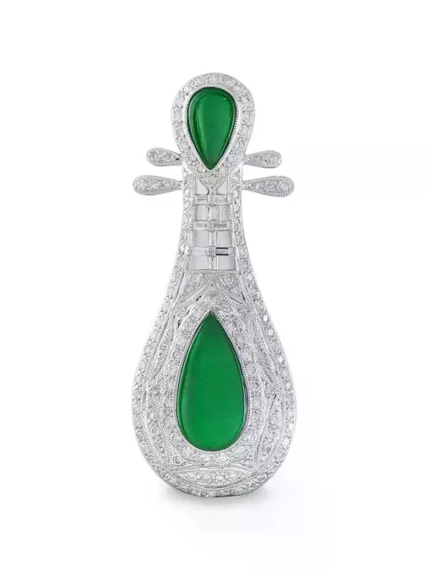 LB EXCLUSIVE Jade And Diamond Brooch